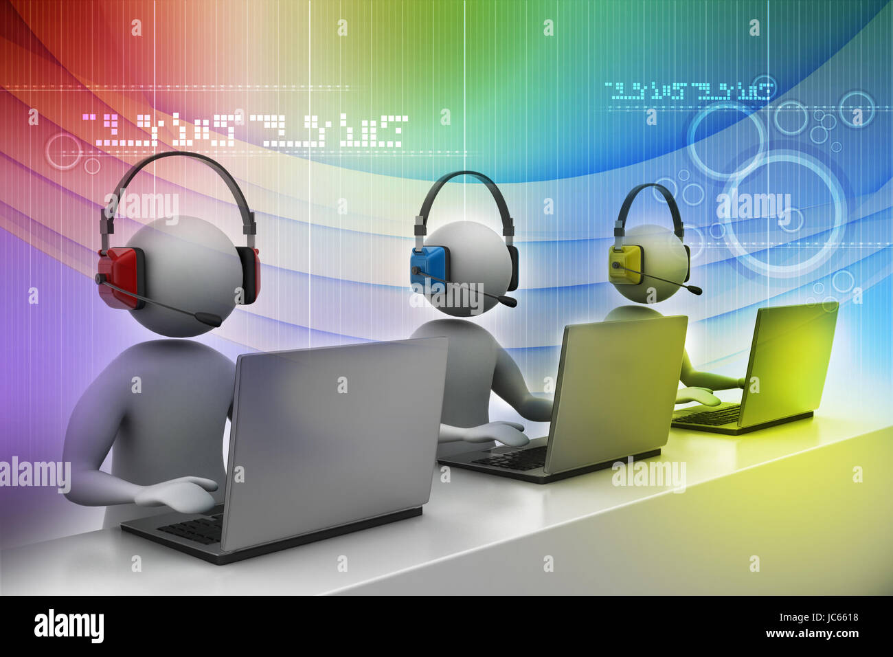 3d man support team call hi-res stock photography and images - Alamy