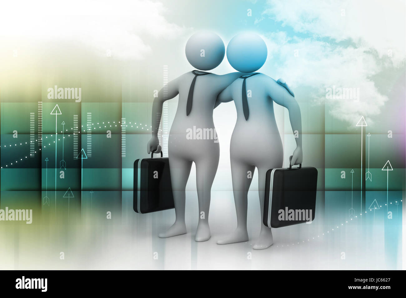 Two business people with briefcase Stock Photo - Alamy
