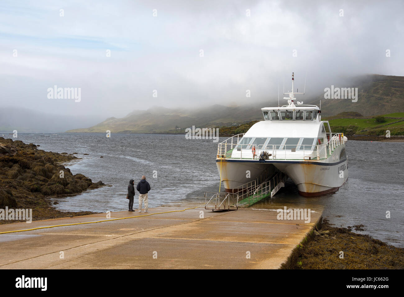 Boat, Killary Harbour, fjord, Ireland, Great Britain, catamaran, Boot ...