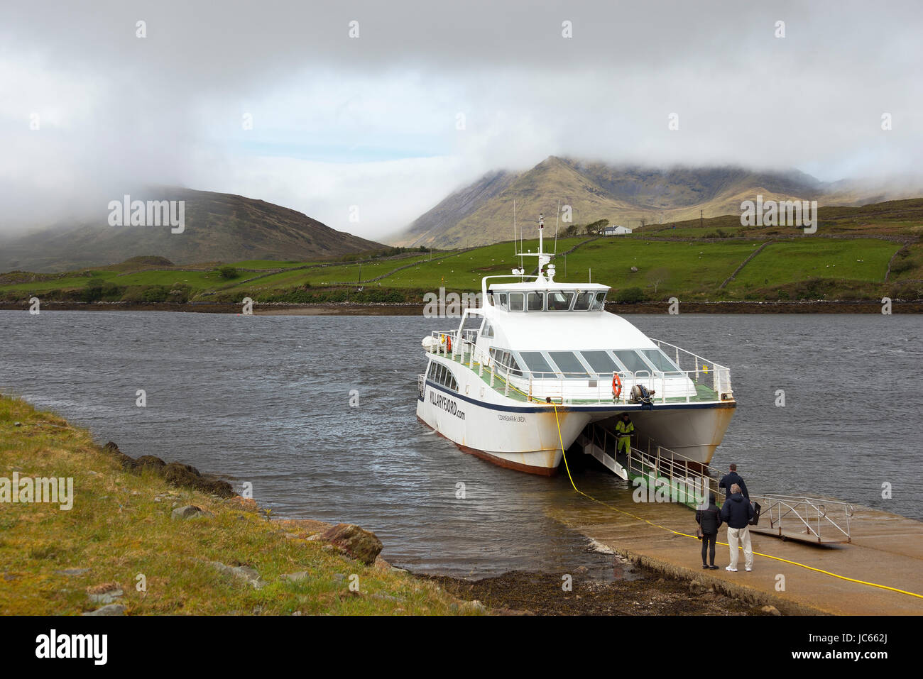 Boat, Killary Harbour, fjord, Ireland, Great Britain, catamaran, Boot ...