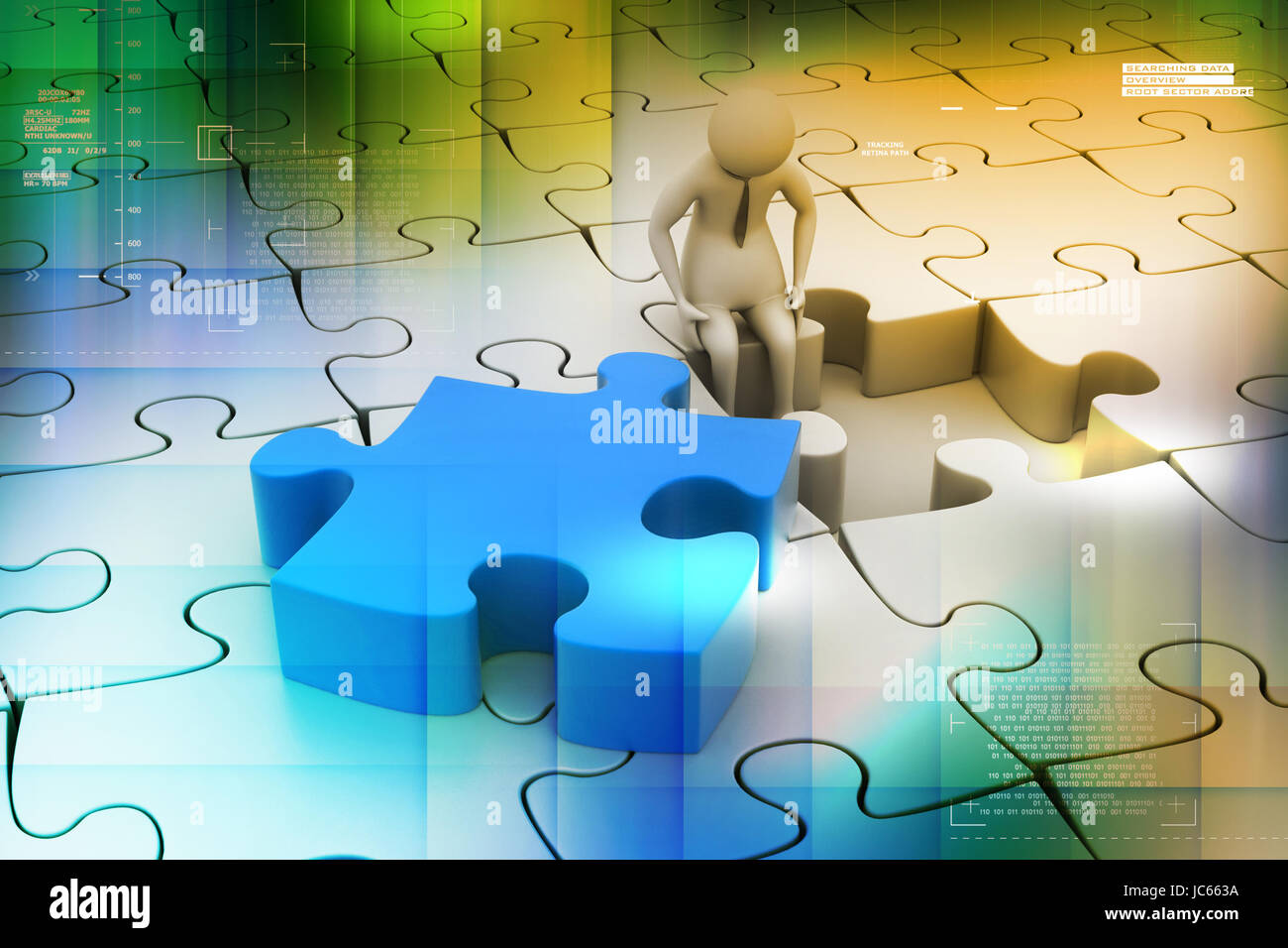 3d people man missing piece hi-res stock photography and images - Alamy