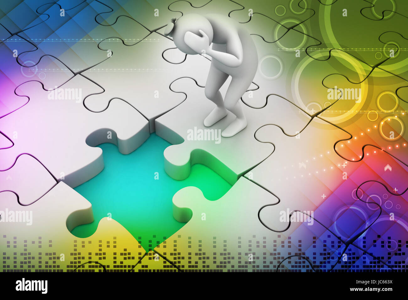 3d people man missing piece hi-res stock photography and images - Alamy