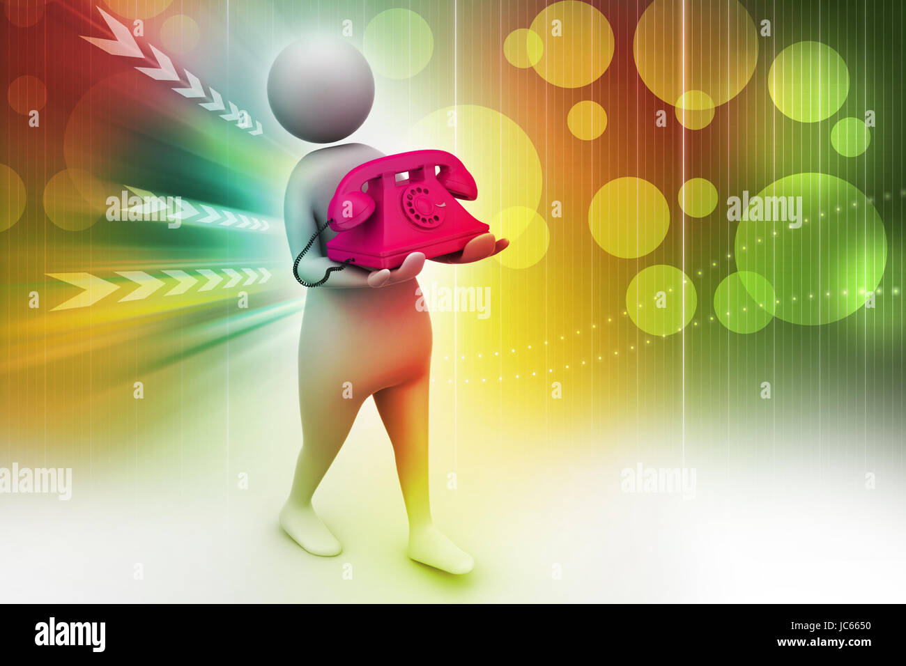 3d little human character telephone hi-res stock photography and images ...