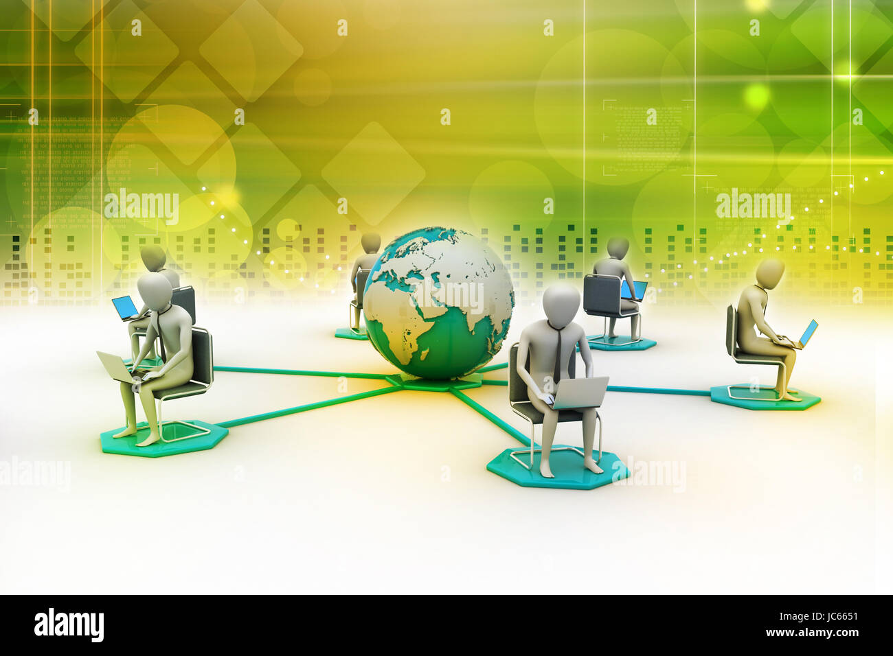 Networking people with globe Stock Photo - Alamy