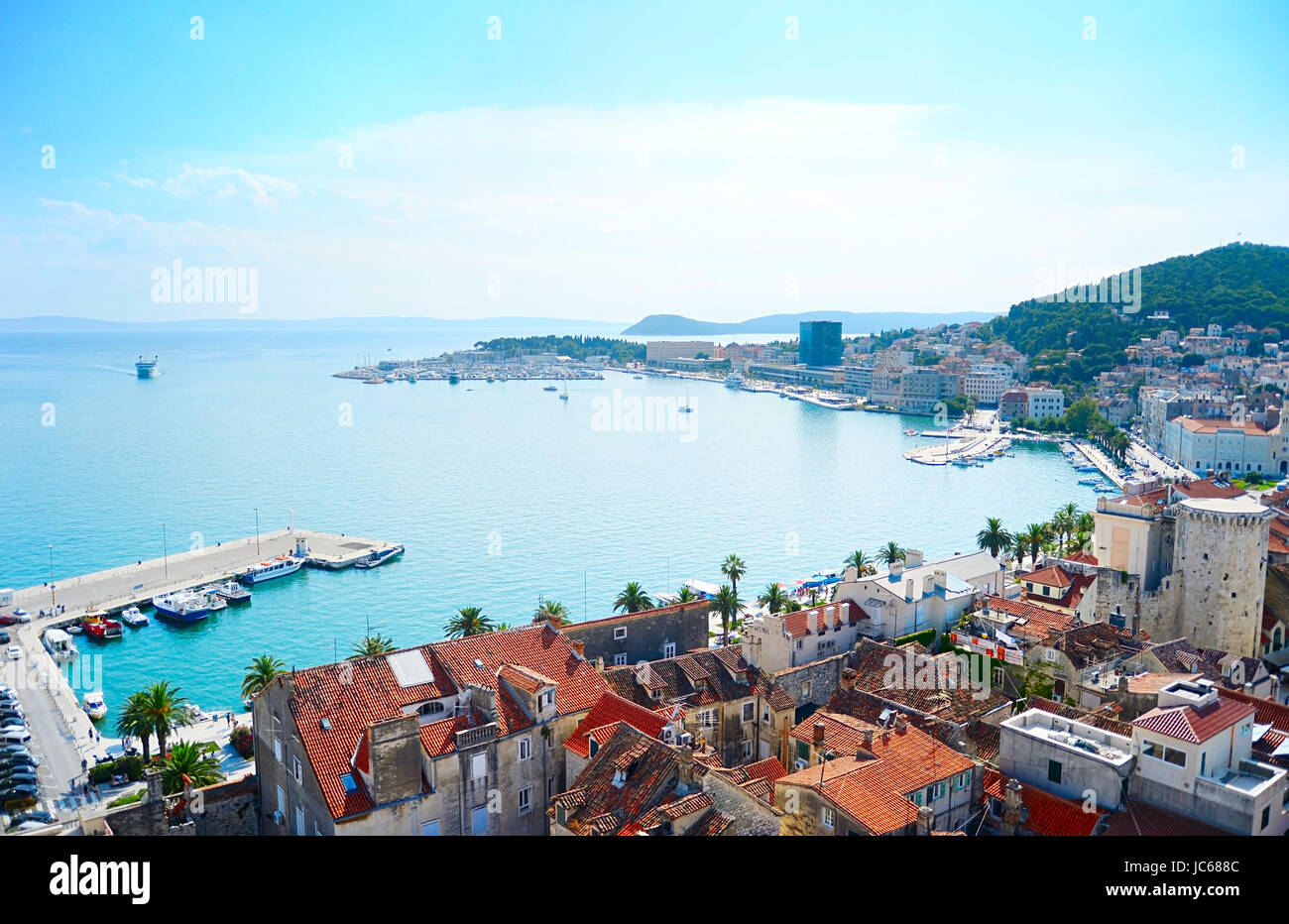 Aerial view of Split in the bright summer day. Croatia Stock Photo - Alamy