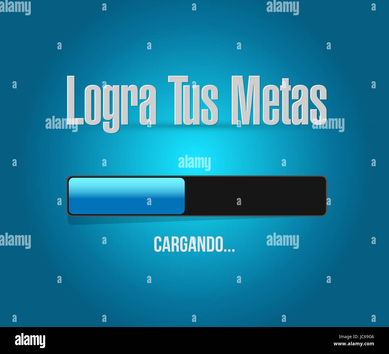 achieve your goals loading bar sign in Spanish. Illustration design ...
