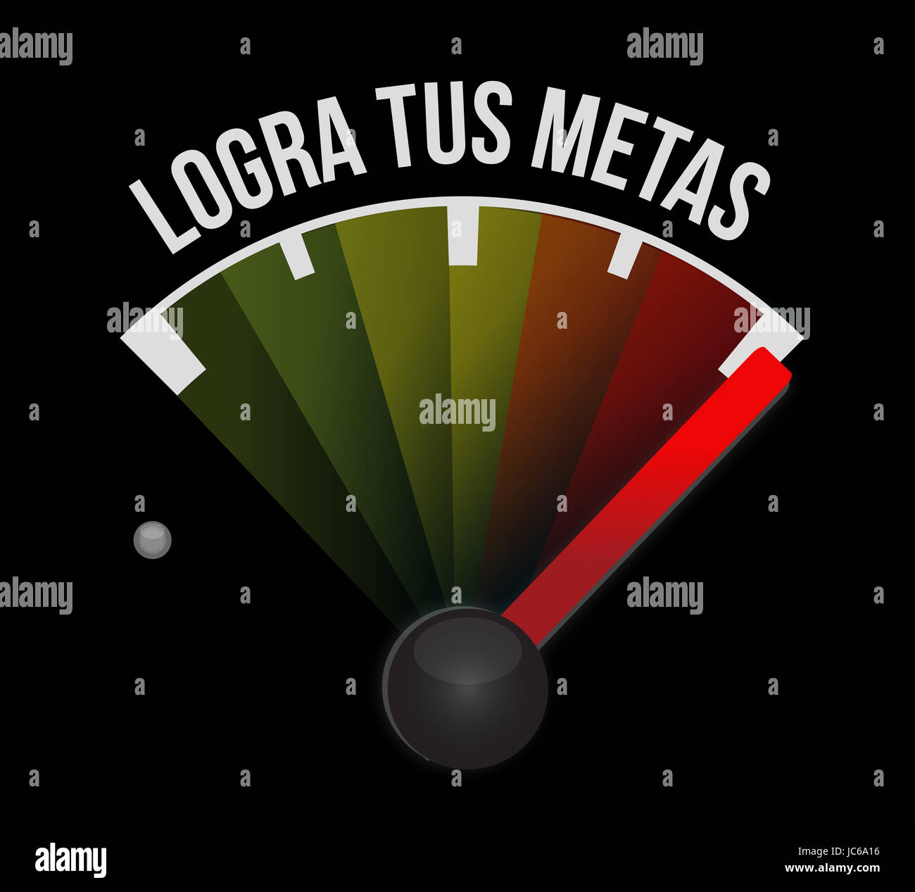 achieve your goals meter sign in Spanish. Illustration design Stock ...