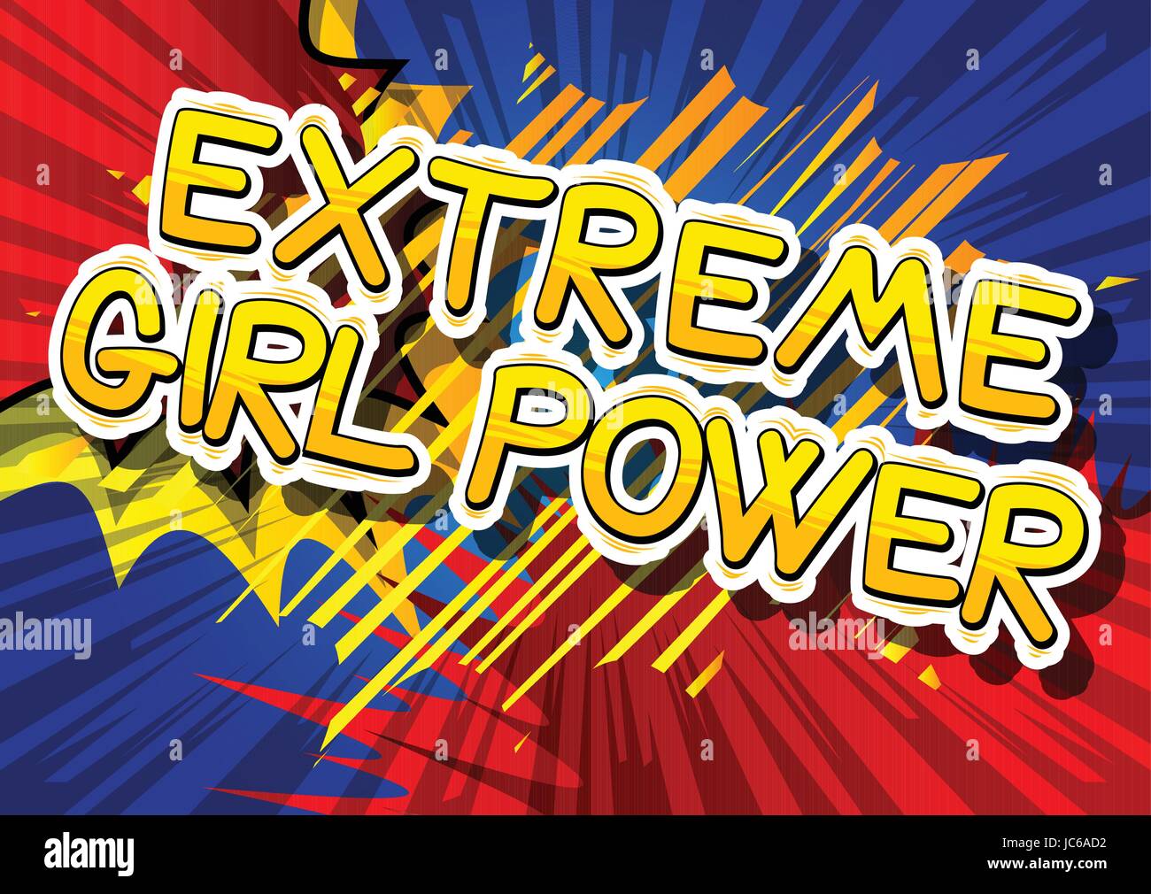 Extreme Girl Power - Comic book style word on abstract background Stock ...