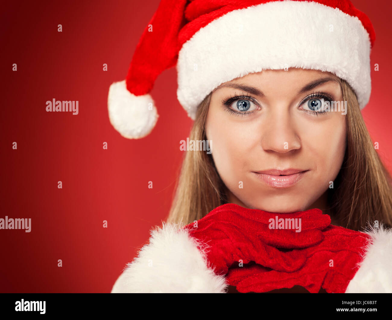 Portrait of christmas woman Stock Photo - Alamy
