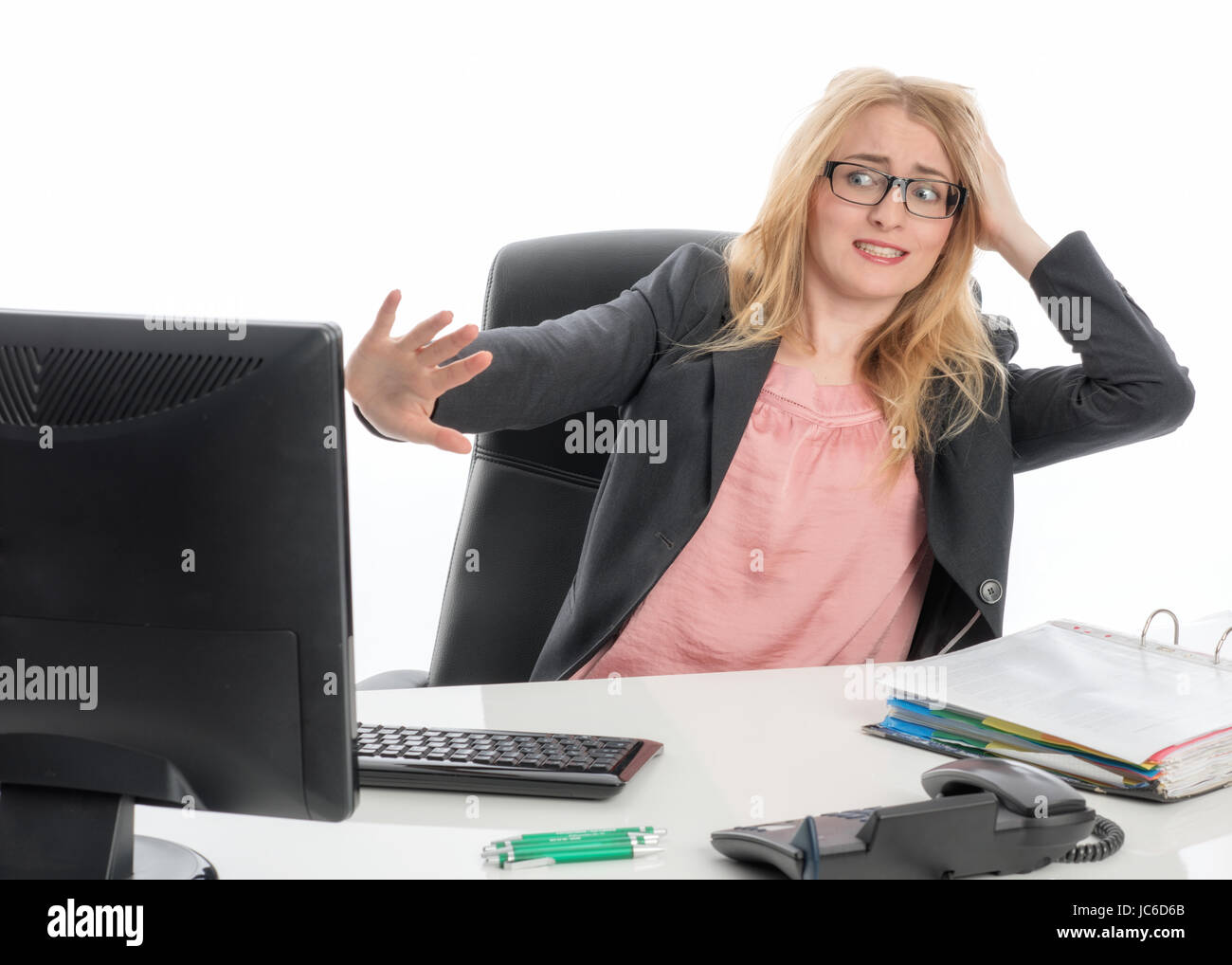 stress on the computer Stock Photo - Alamy