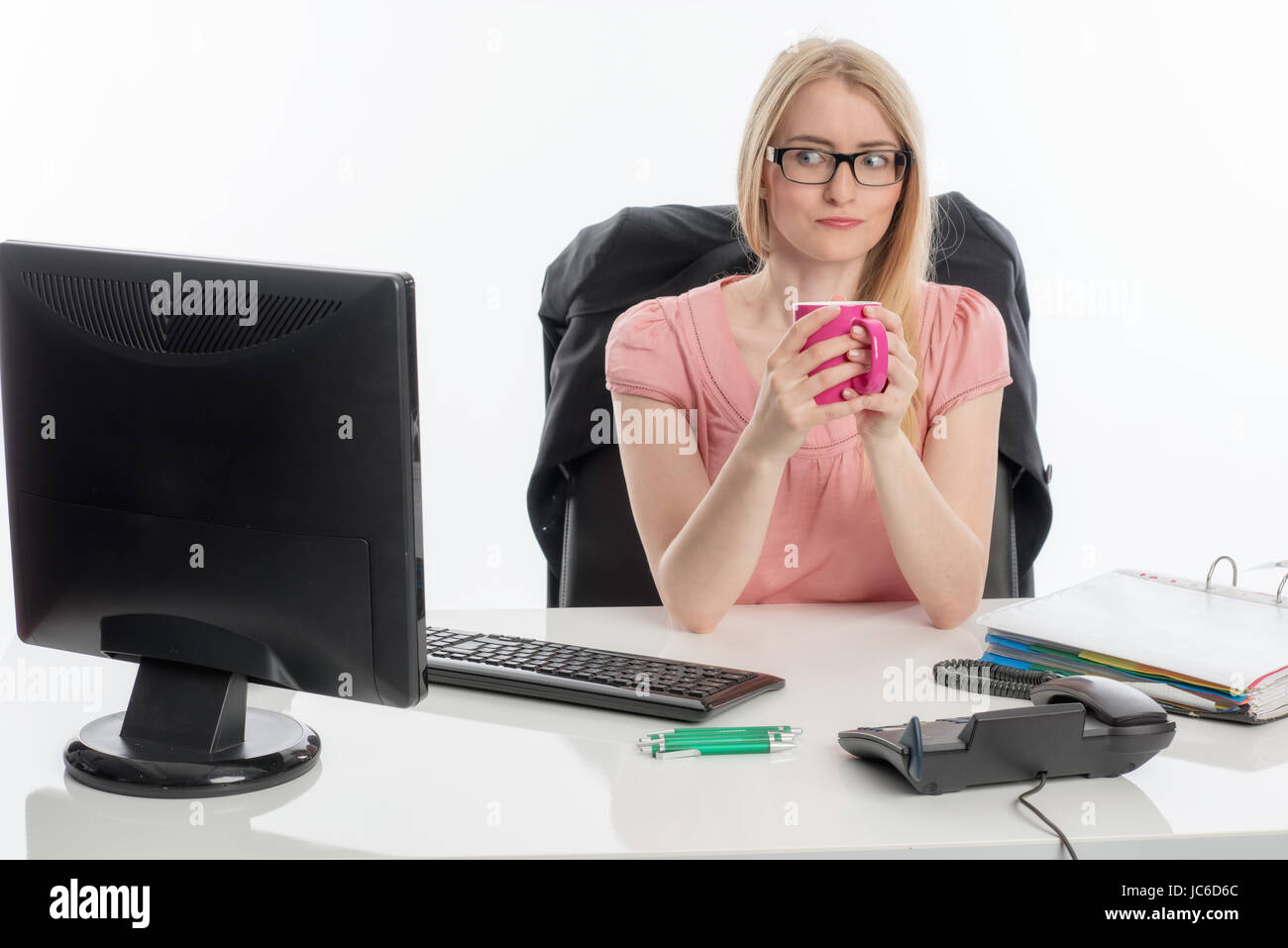 stress on the computer Stock Photo - Alamy