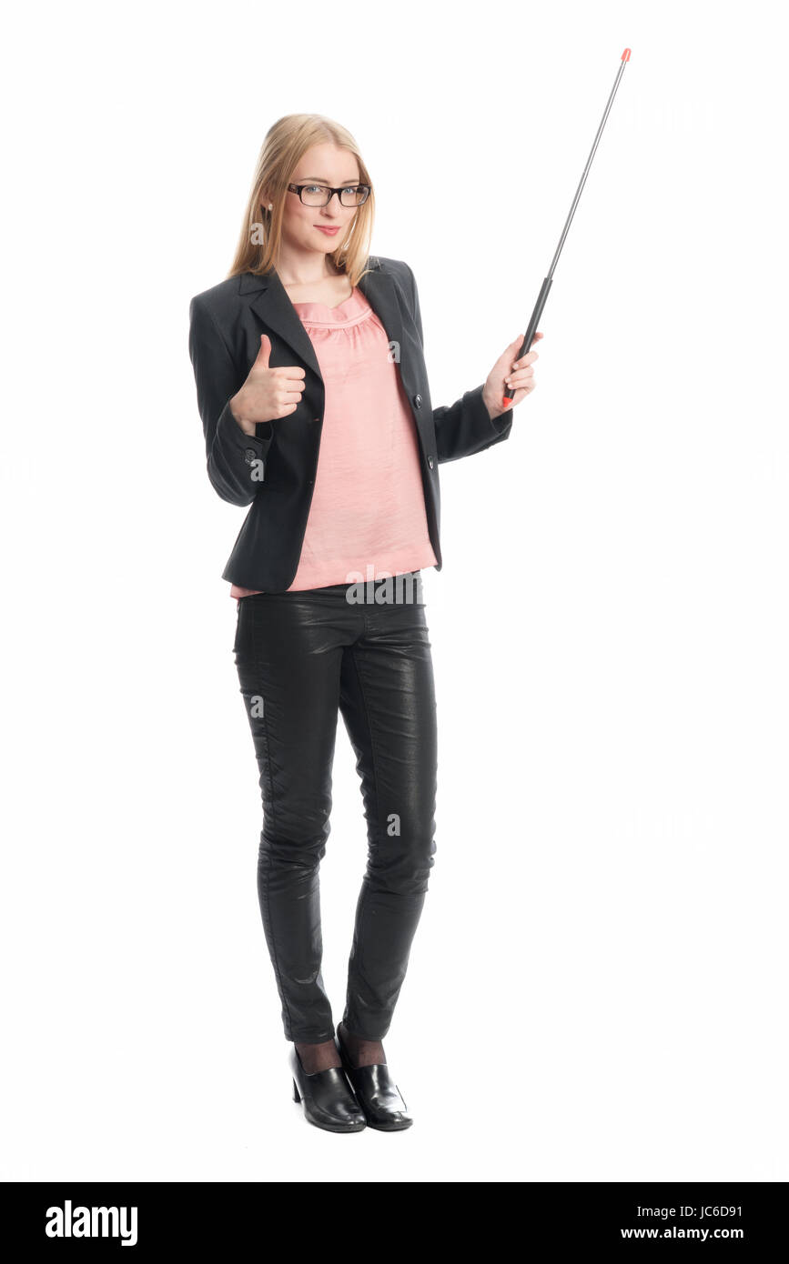businesswoman with pointer Stock Photo - Alamy