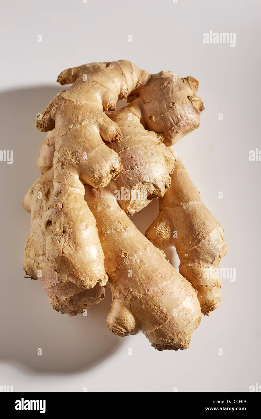 a whole fresh ginger root from China, an important ingredient in Asian ...