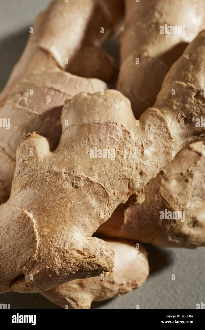 a whole fresh ginger root from China, an important ingredient in Asian ...