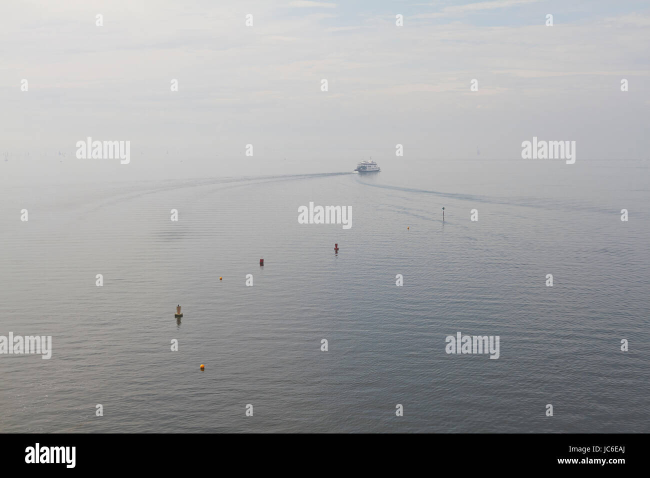 boat in the fog Stock Photo - Alamy