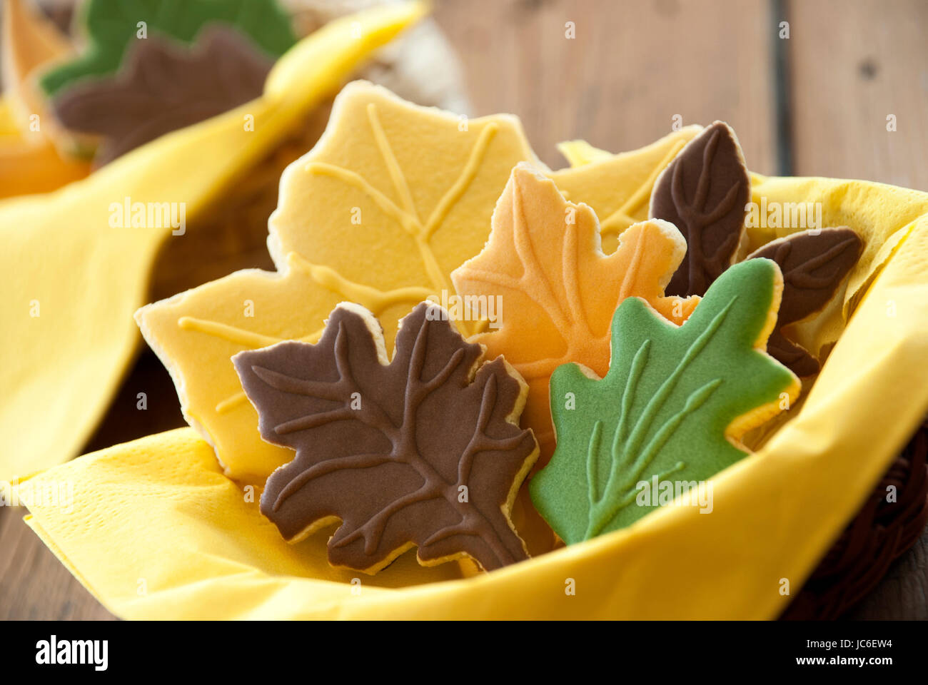 Autumn Biscuits in different Fall Colors as Closeup Stock Photo - Alamy