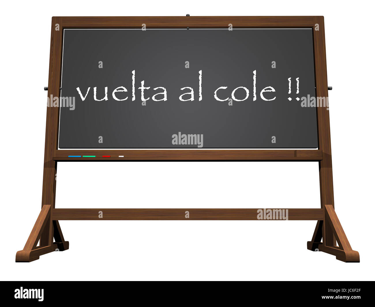 School blackboard spanish back to school isolated in white background ...