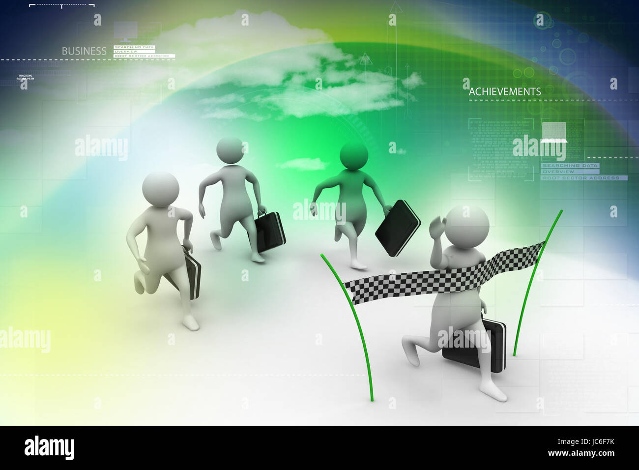 Business man reaching the finishing line Stock Photo - Alamy