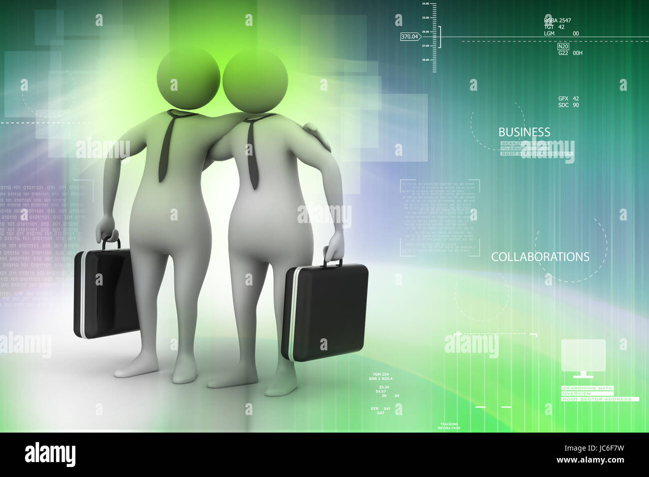 Two business people communicate together Stock Photo - Alamy