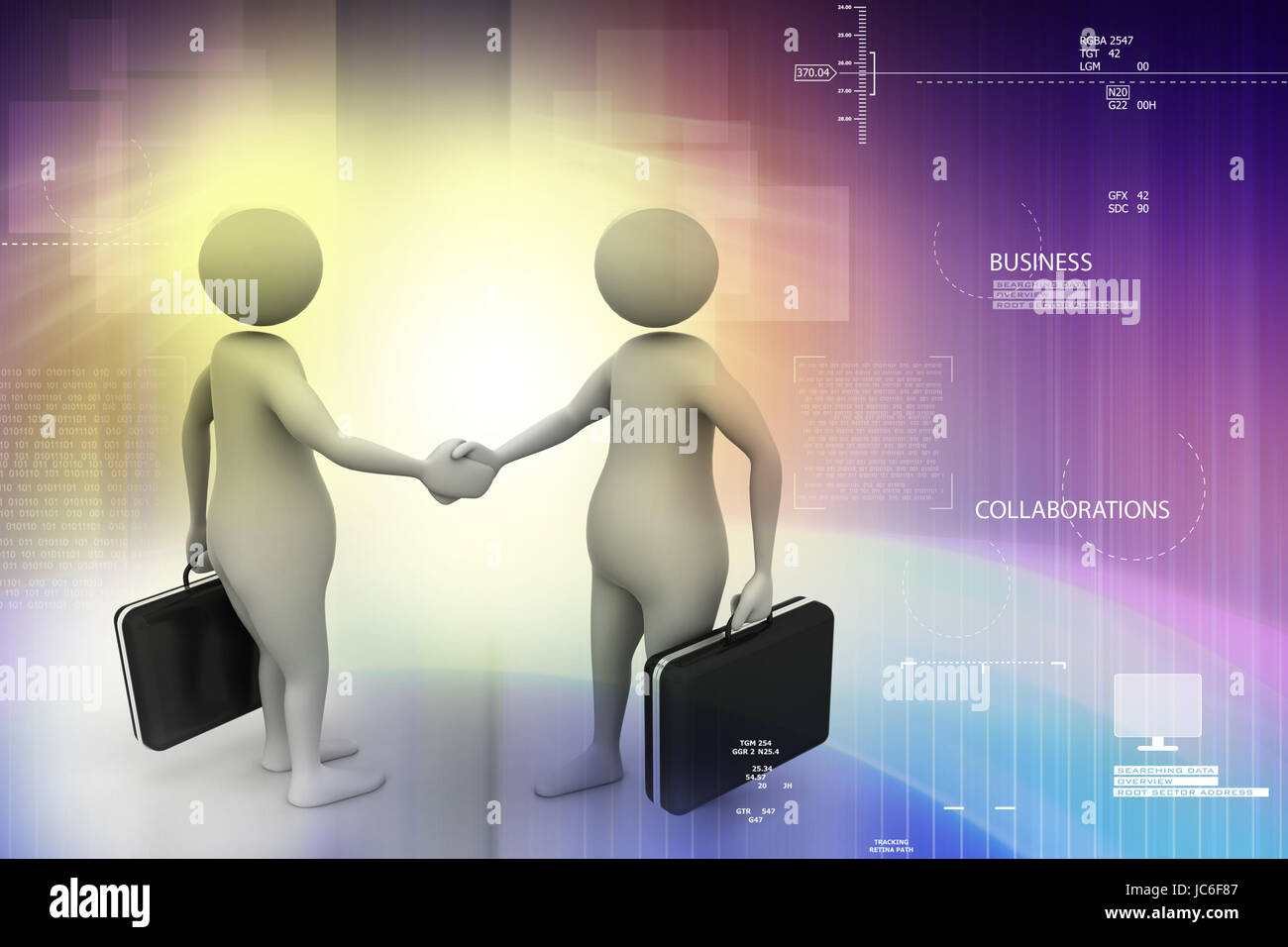 Two business people communicate together Stock Photo - Alamy