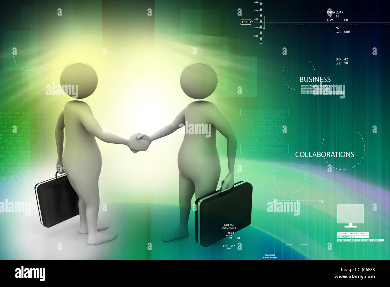 Two business people communicate together Stock Photo - Alamy