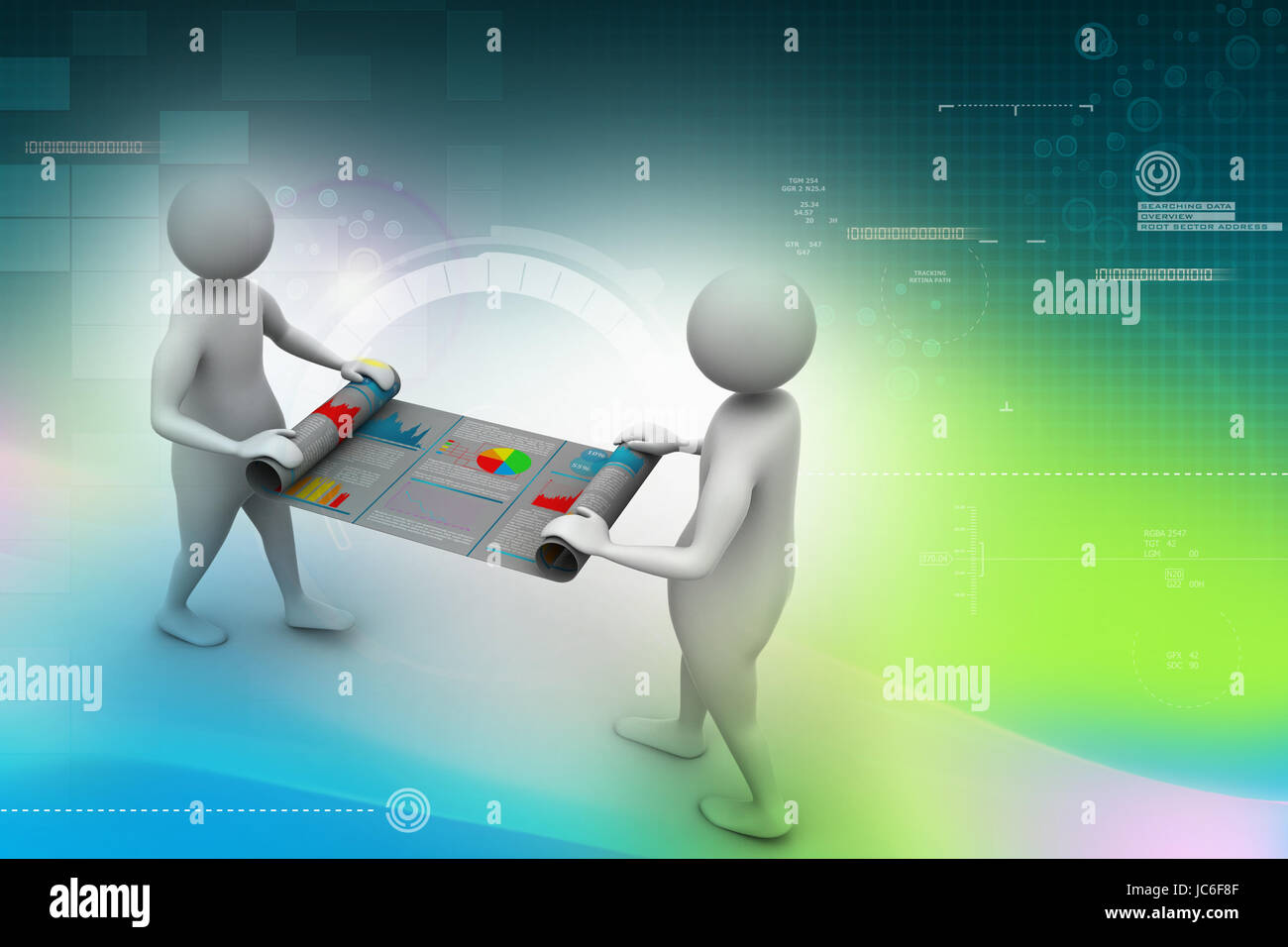 3d people revel the business report Stock Photo - Alamy
