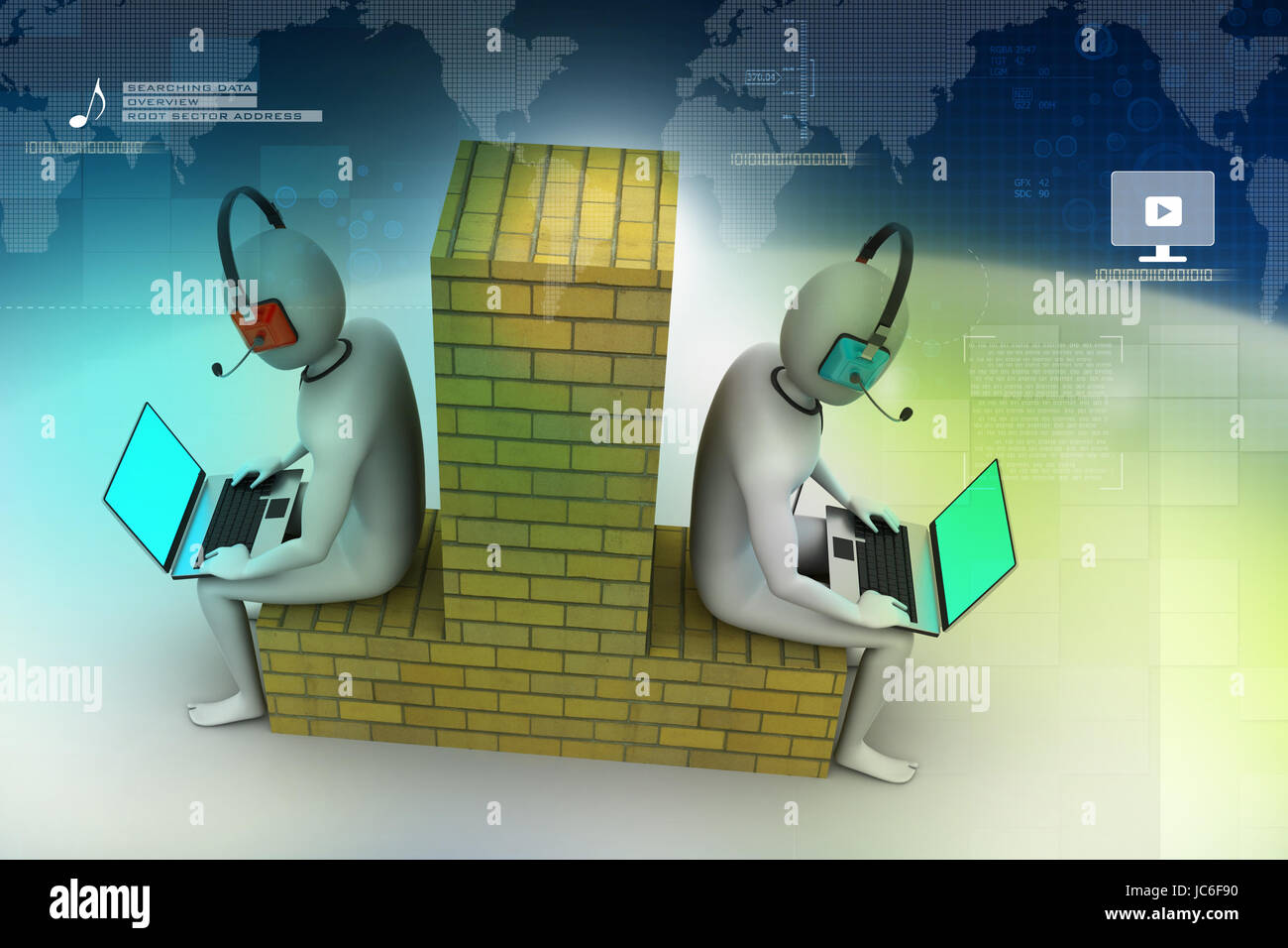 3d people working in laptop Stock Photo - Alamy