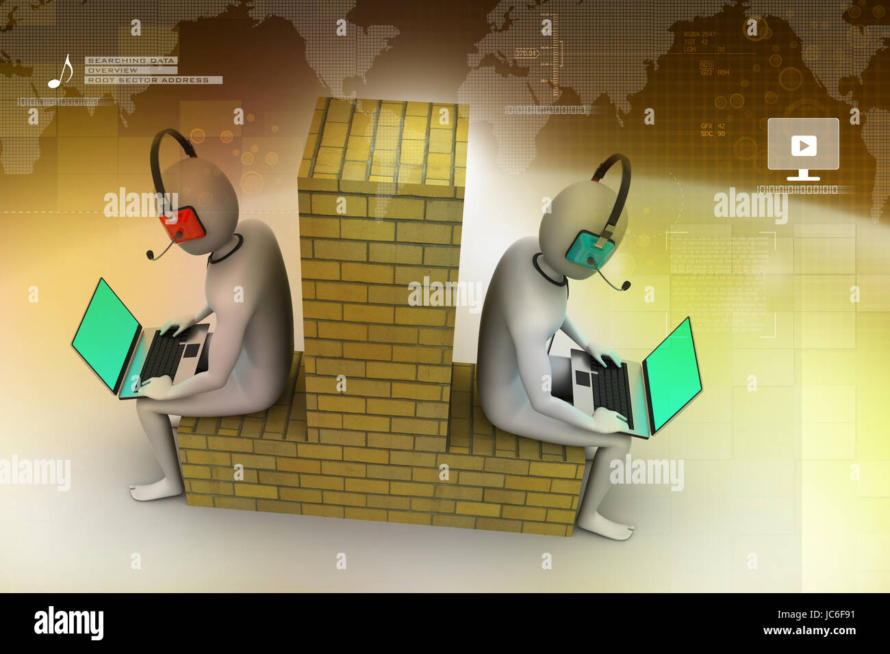 3d people working in laptop Stock Photo - Alamy