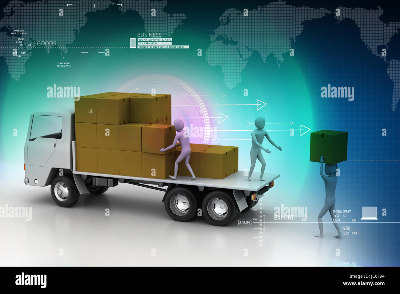 Transportation trucks in freight delivery Stock Photo - Alamy