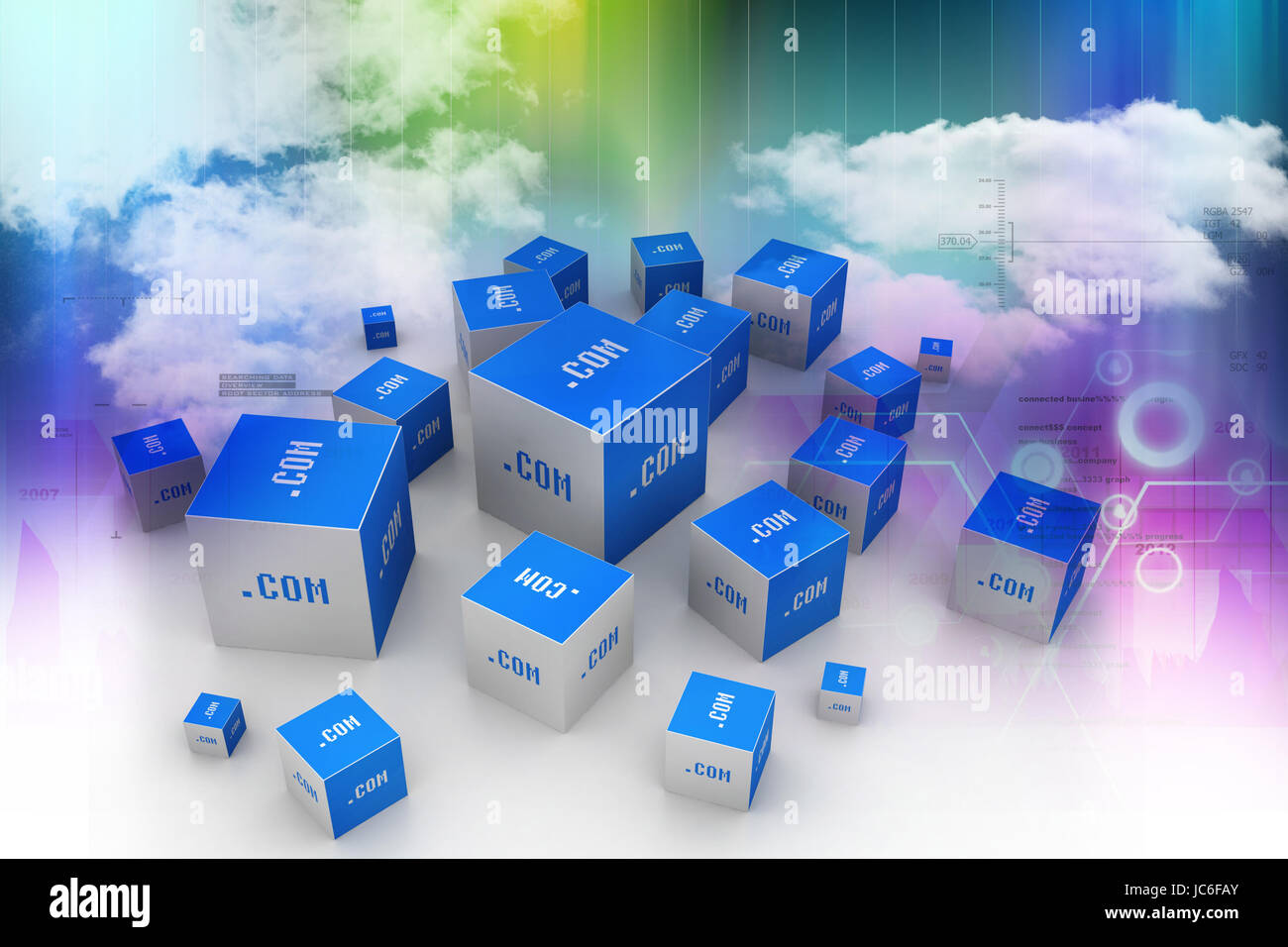 Dot com domain in cubes Stock Photo - Alamy
