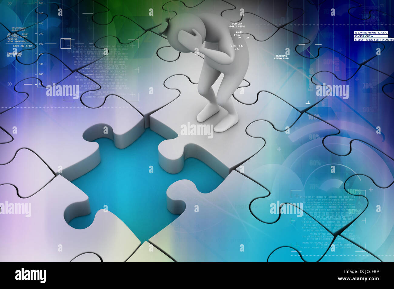 3d people man missing piece hi-res stock photography and images - Alamy