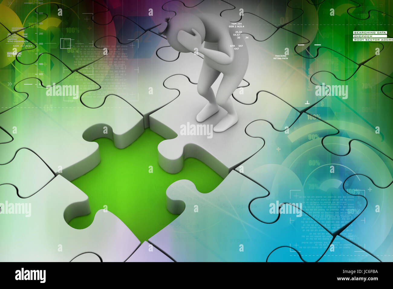 3d people man missing piece hi-res stock photography and images - Alamy