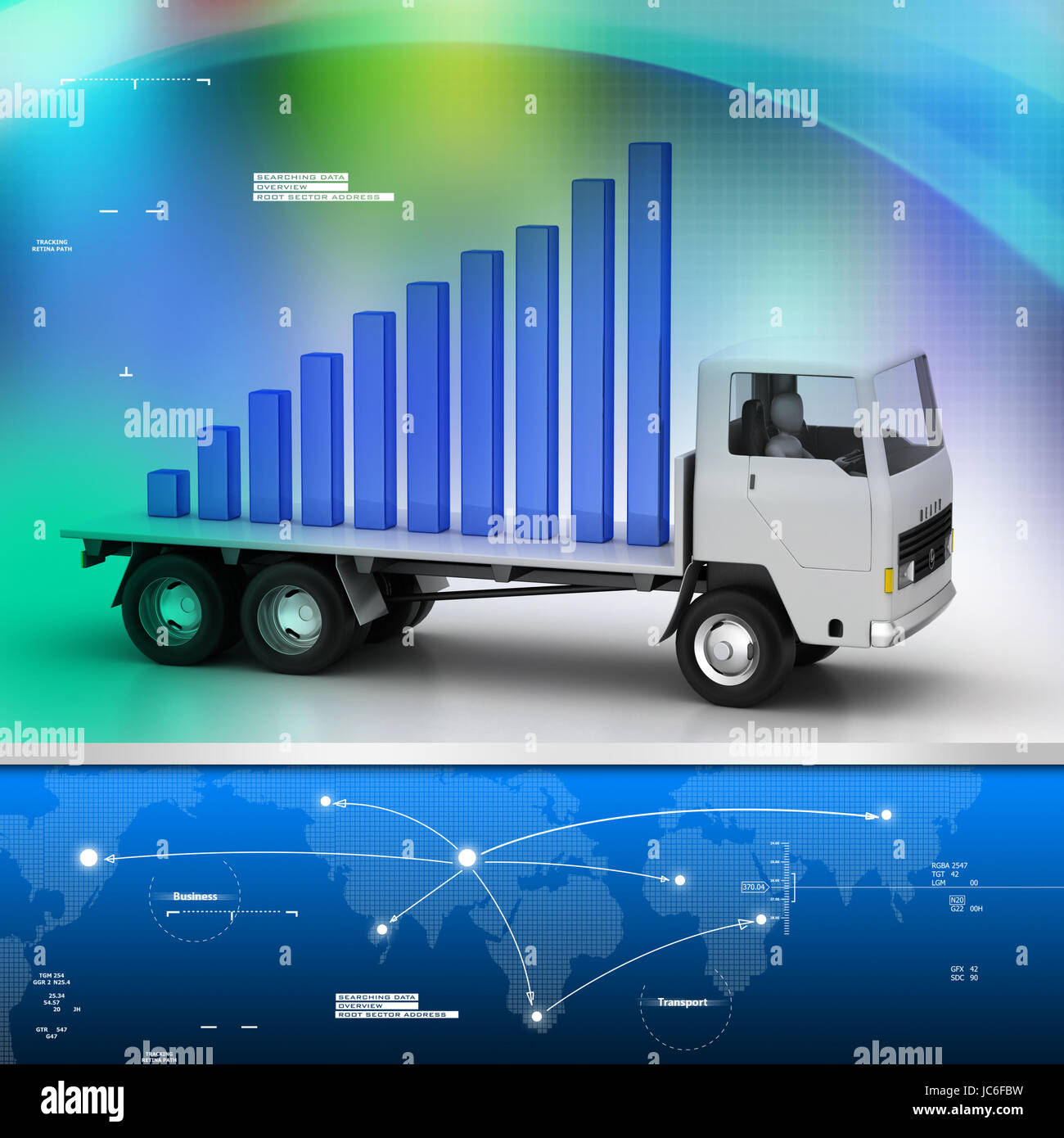 Transportation of business graph in truck Stock Photo - Alamy