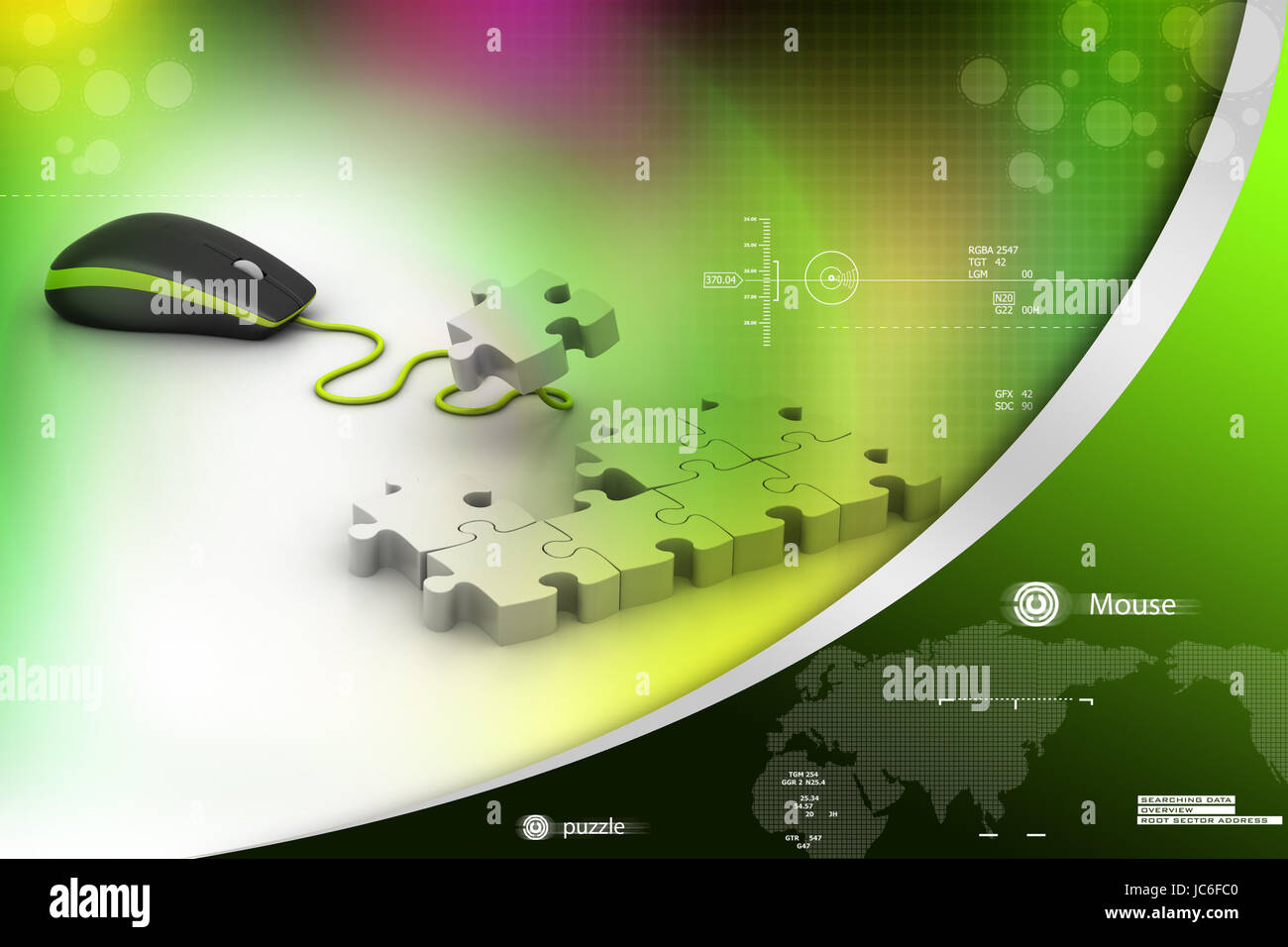 Computer mouse with puzzles Stock Photo - Alamy