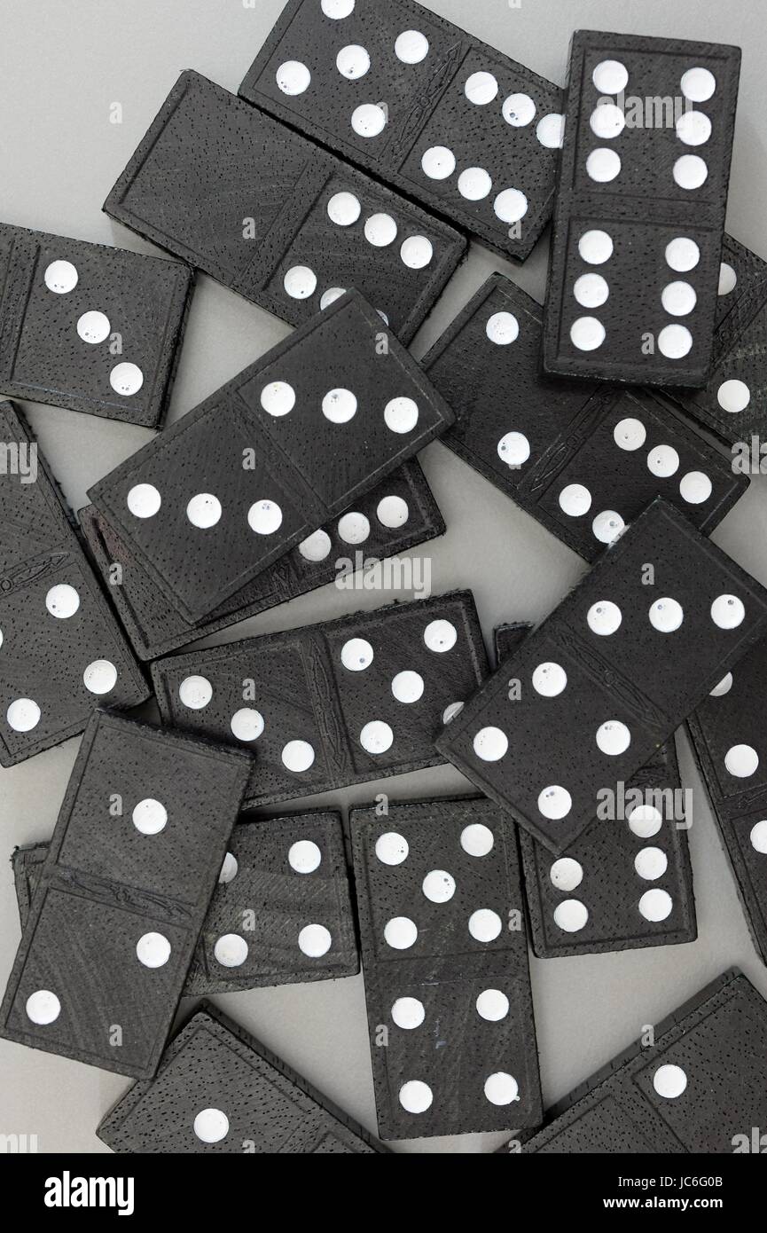A close up shot of black and white dominos Stock Photo - Alamy