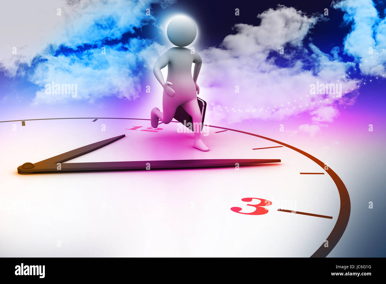 business man running on a large clock Stock Photo - Alamy