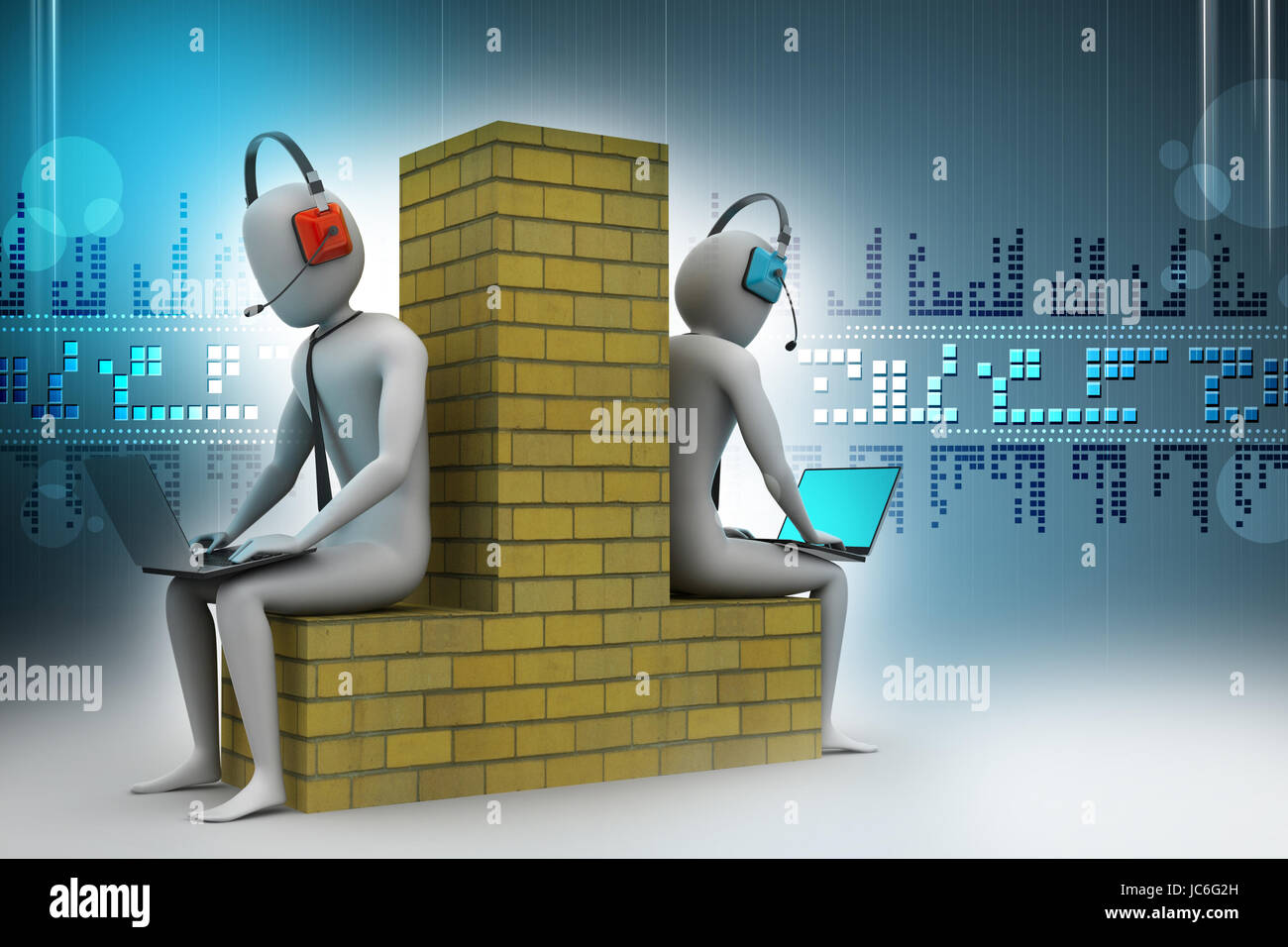 3d people working in laptop Stock Photo - Alamy