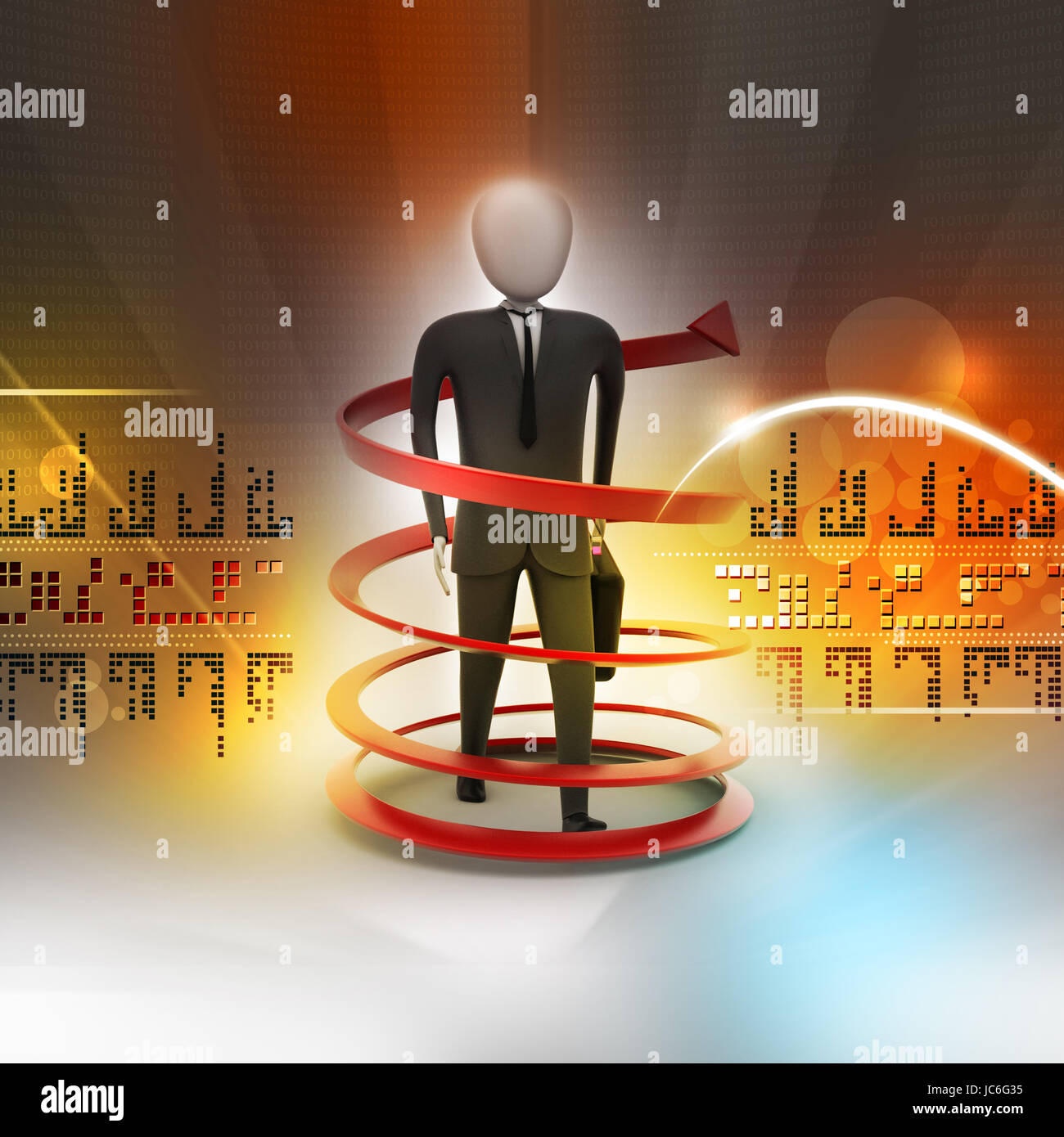 3d man business success concept Stock Photo - Alamy