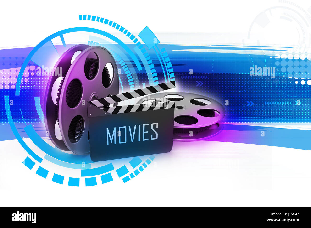 Film Reels and Clapper board Stock Photo - Alamy