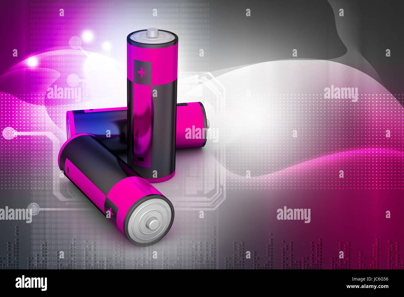 Batteries in color background Stock Photo - Alamy