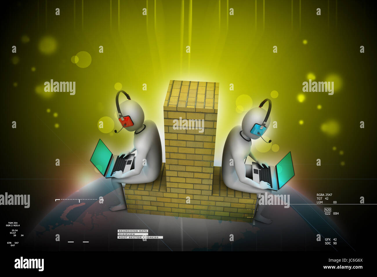 3d people working in laptop Stock Photo - Alamy