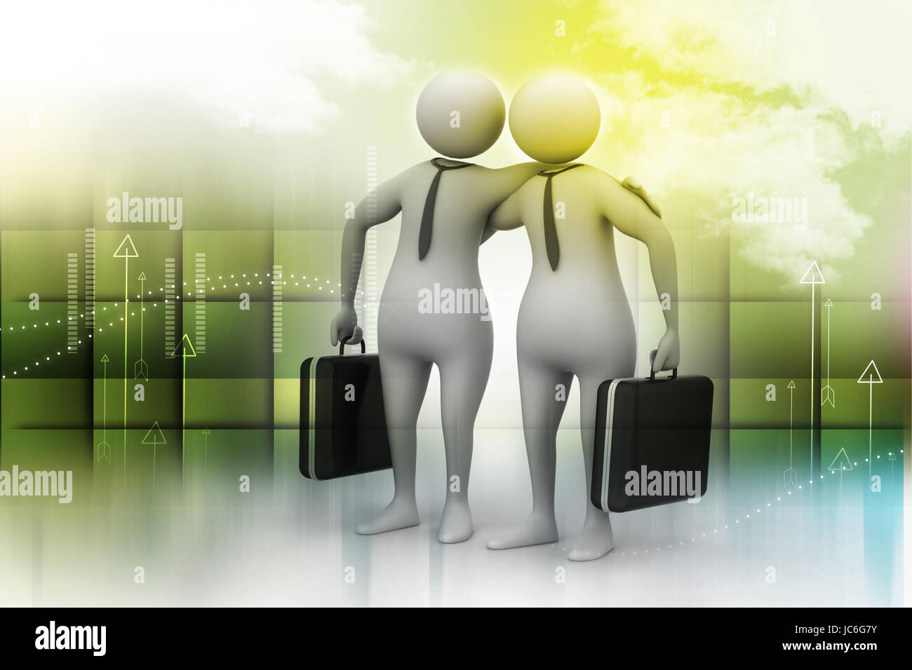 Two business people with briefcase Stock Photo - Alamy