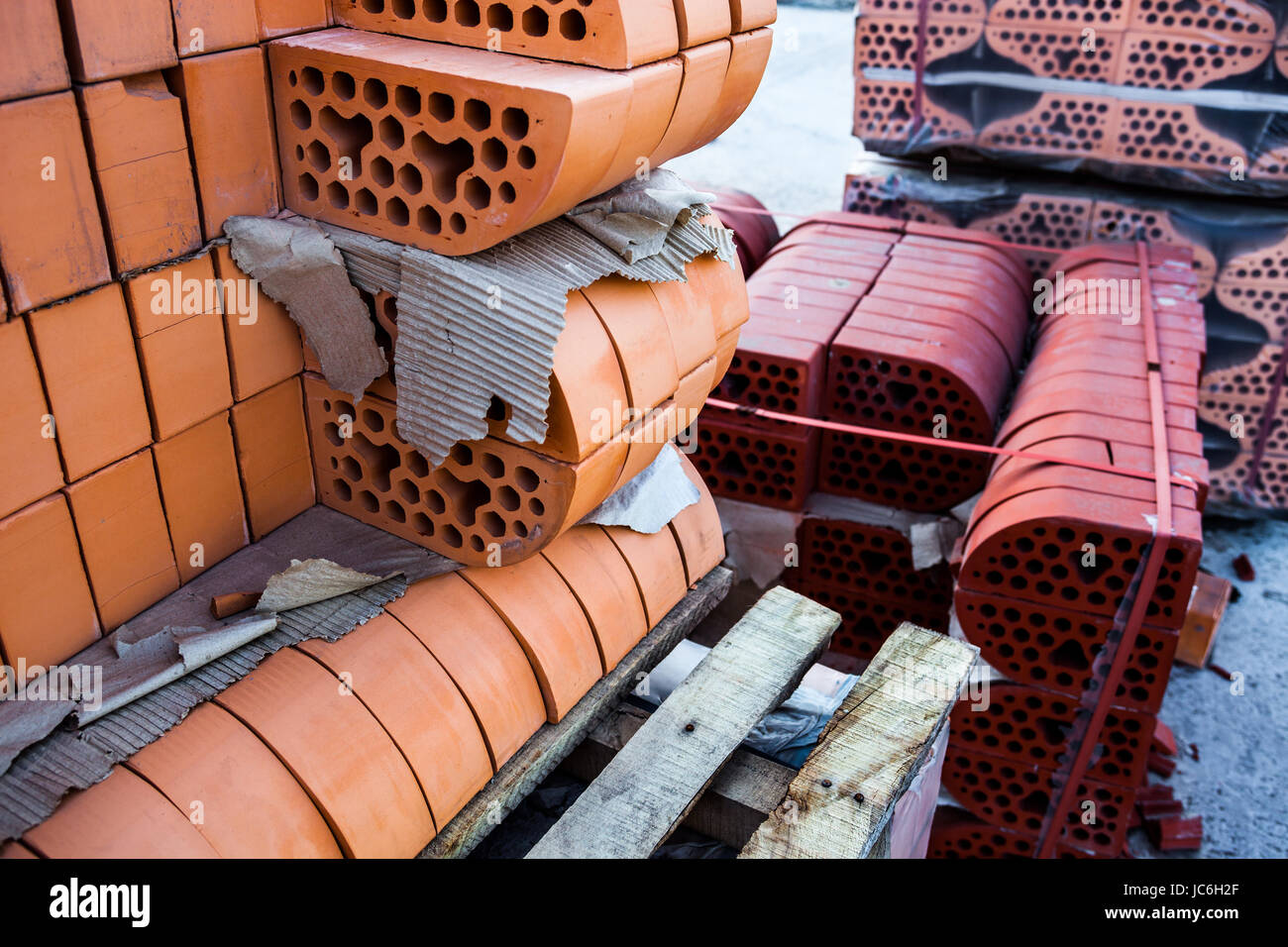 Stacks of silicate bricks with rounded edges Stock Photo - Alamy