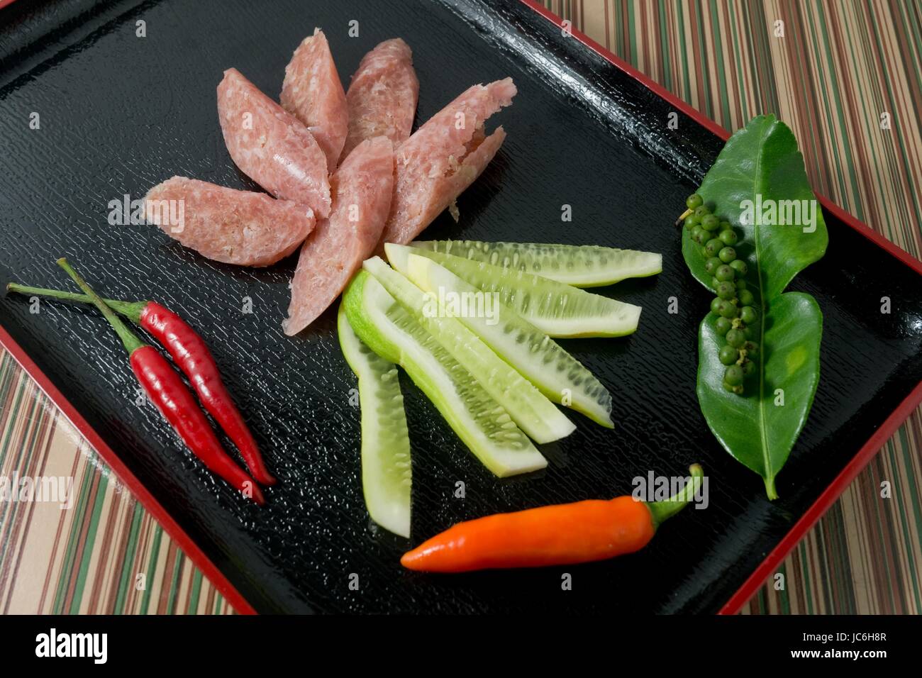 Thai Cuisine and Food, Thai Sour Sausage or Fermented Sausage Made With ...