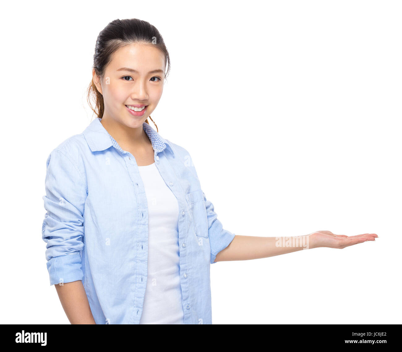 Asian young woman present Stock Photo - Alamy