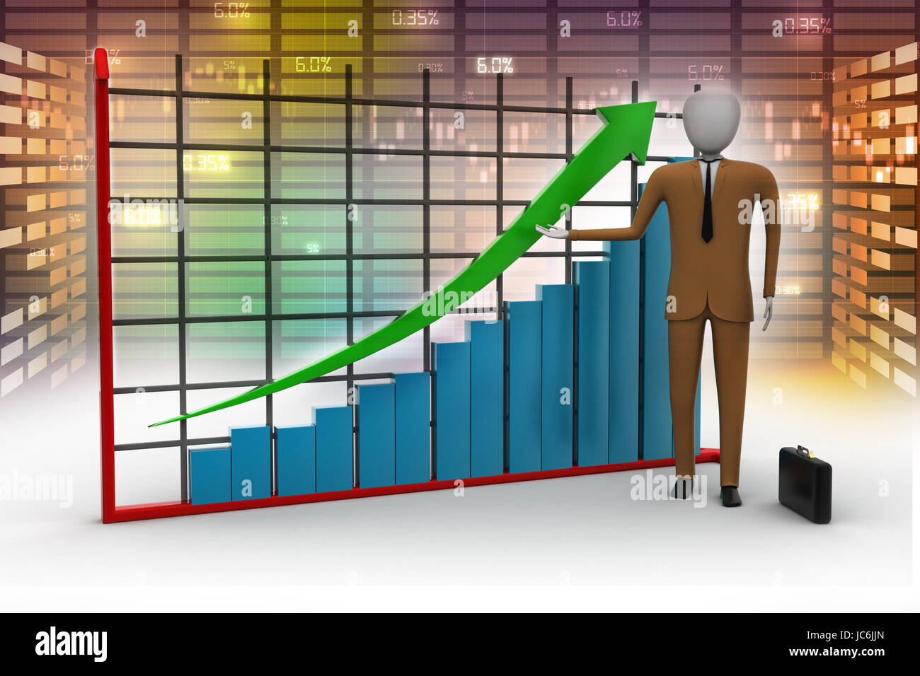 business man standing near a financial graph Stock Photo - Alamy