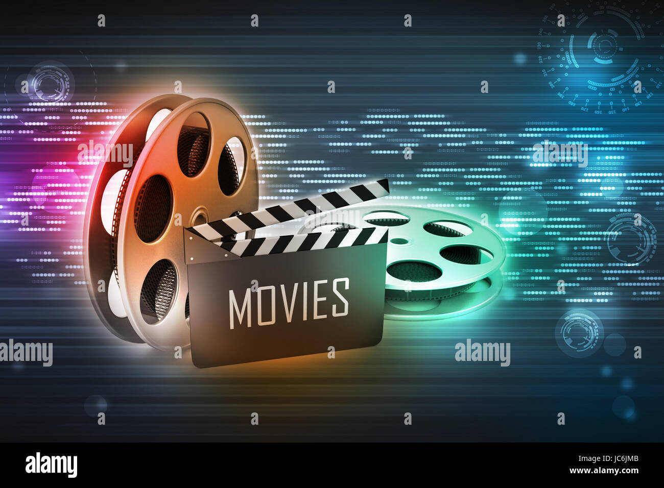 Film Reels and Clapper board Stock Photo - Alamy