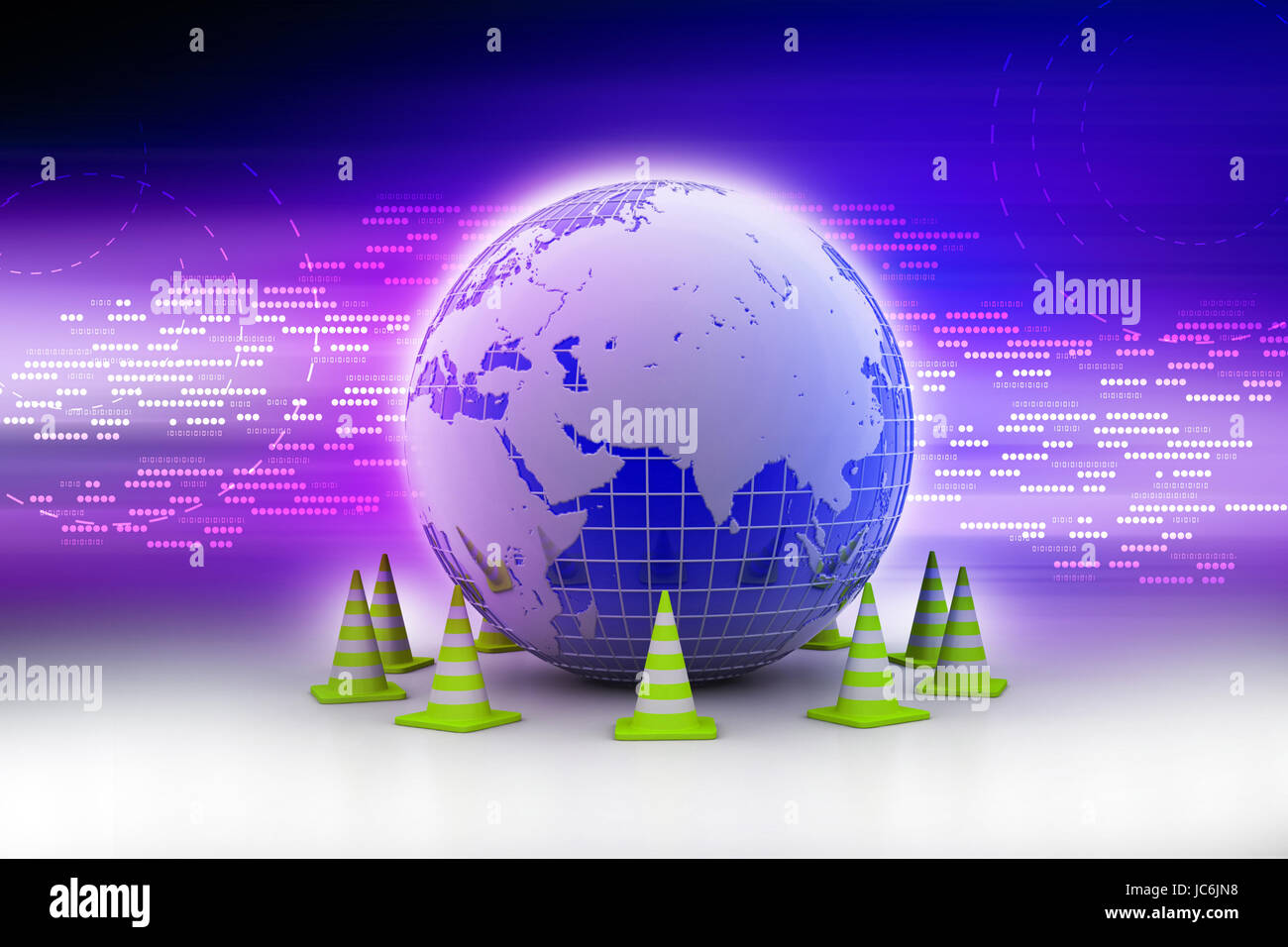 Globe and traffic cone Stock Photo - Alamy
