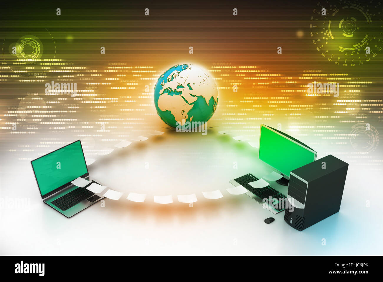 computer networking with globe Stock Photo - Alamy