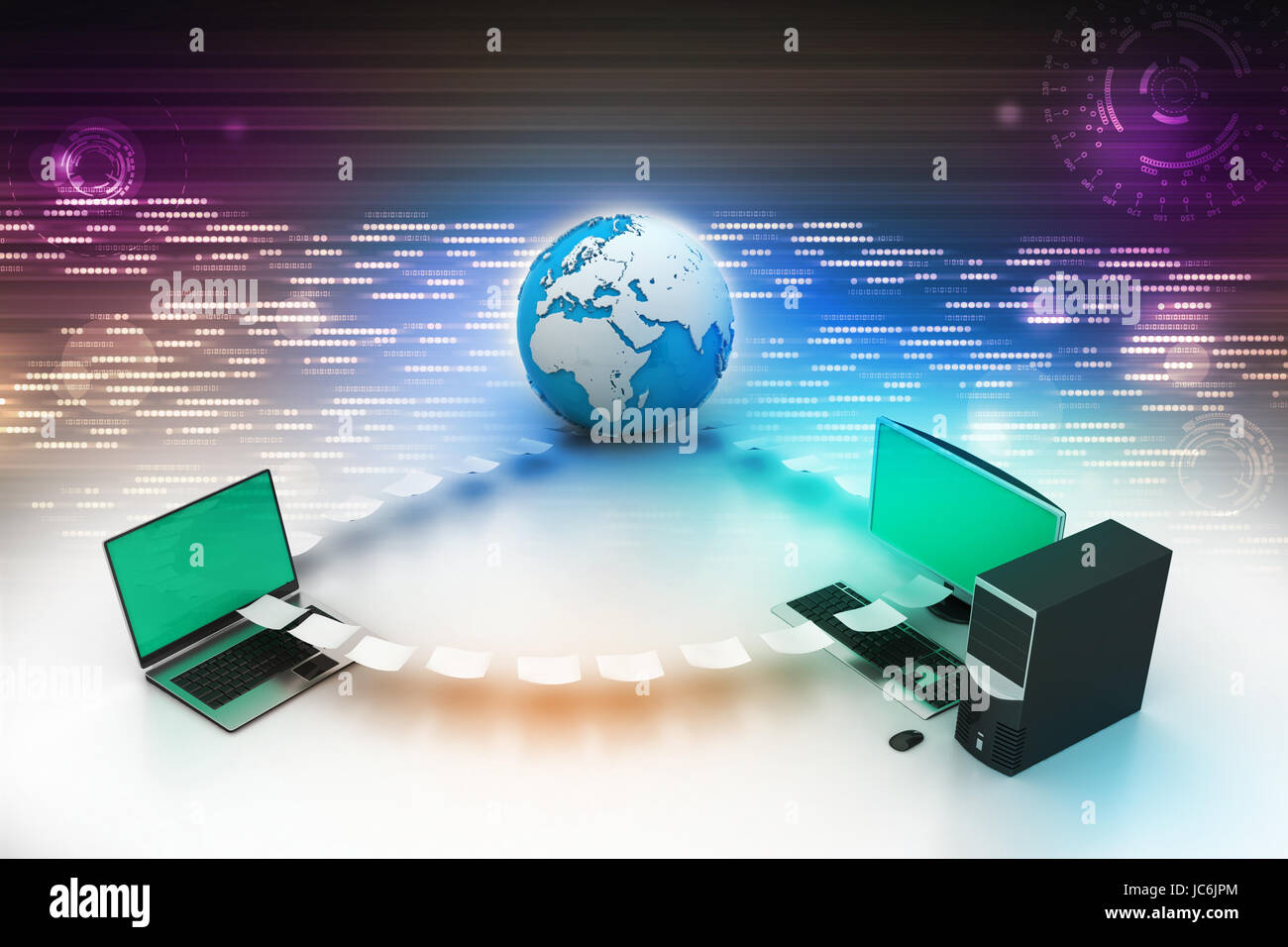 computer networking with globe Stock Photo - Alamy